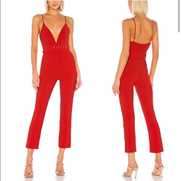 NBD | Pants & Jumpsuits | Revolve Nbd Jumpsuiy Red Deep V Size Medium ...